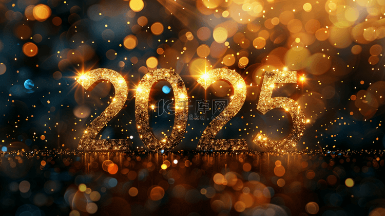 新年金色光影2025金色金粉2025设计背景图片免费下载-千库网
