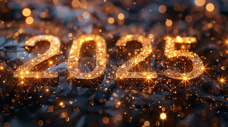 新年金色光影2025金粉2025数字背景图片免费下载-千库网