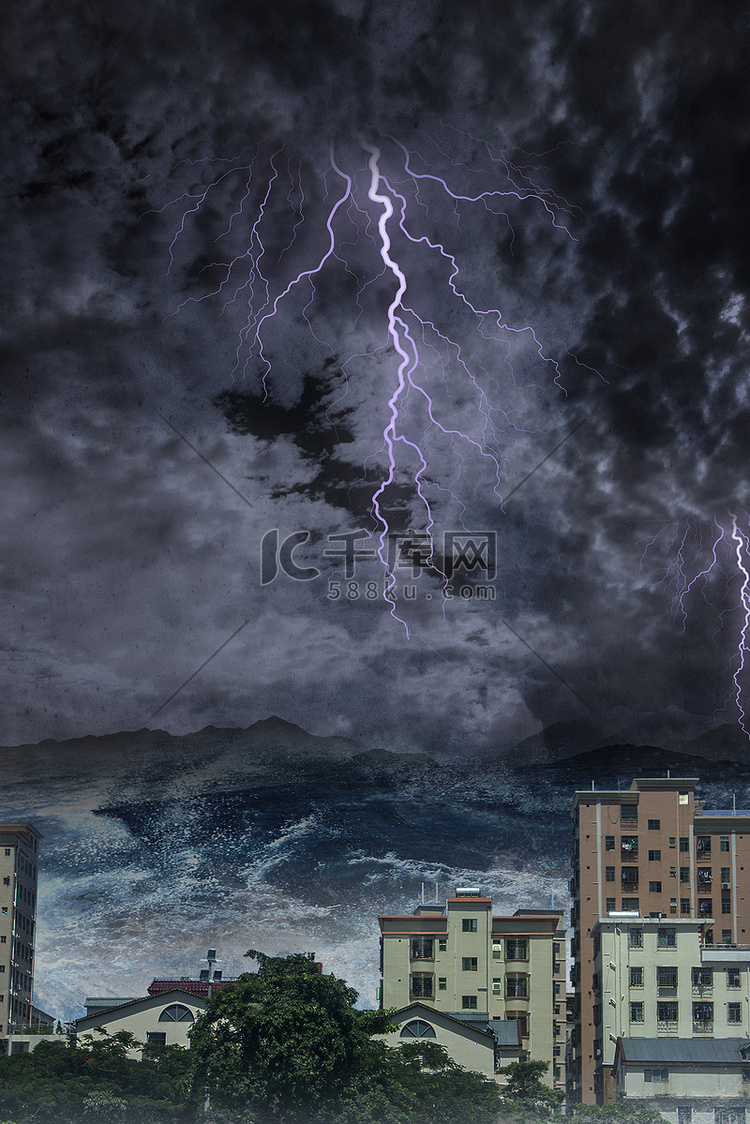 防洪防涝防汛自然灾害暴雨预警背景图片免费下载-千库网