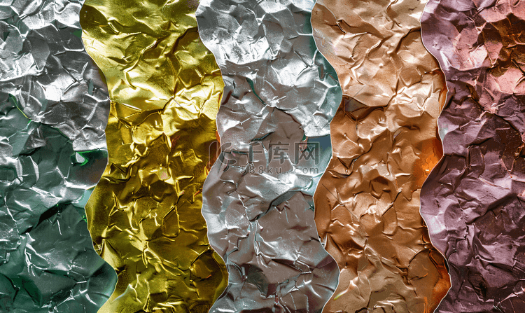 不同颜色的纹理浮雕表面金属箔高清摄影大图-千库网