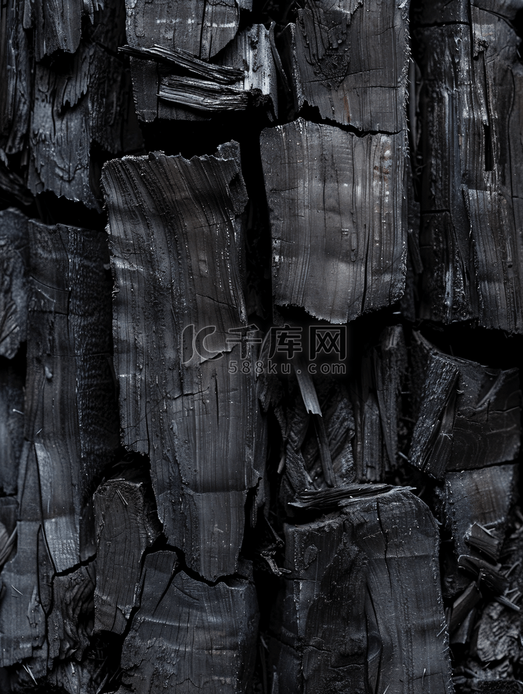 白色背景天然木炭黑木炭纹理上分离的木炭高清摄影大图-千库网