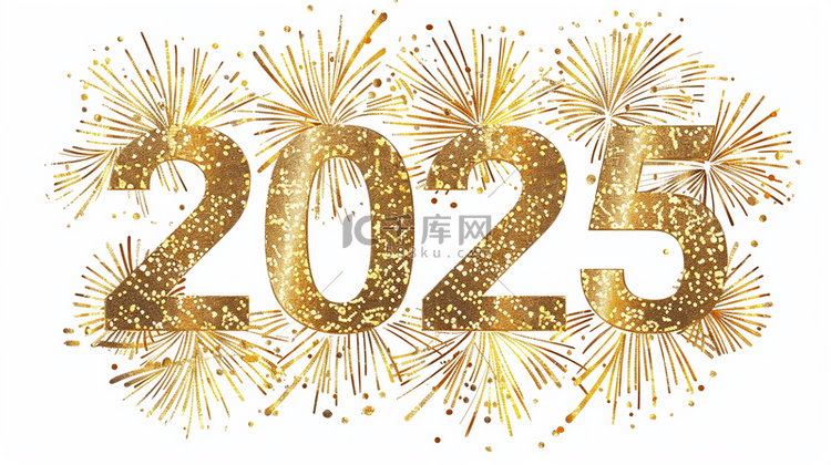 2025数字金色2025数字金色烟花设计背景图片免费下载-千库网