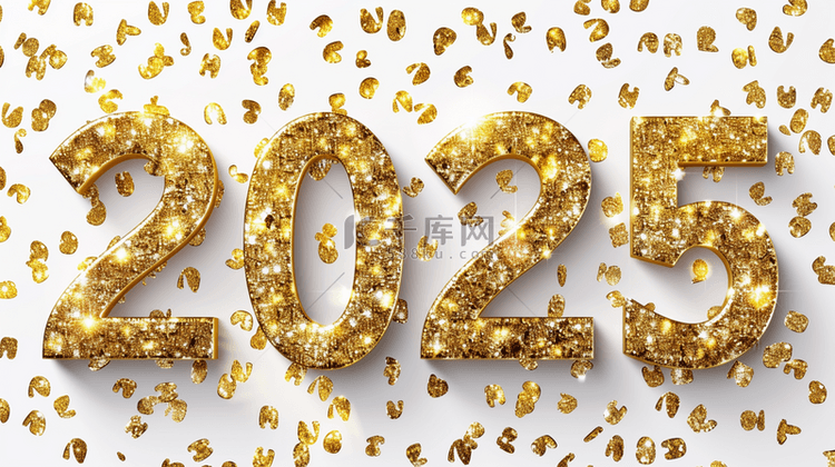 新年金色质感2025金色金粉2025背景图片免费下载-千库网