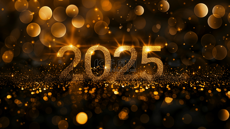 金色光影2025闪亮金色2025数字设计背景图片免费下载-千库网