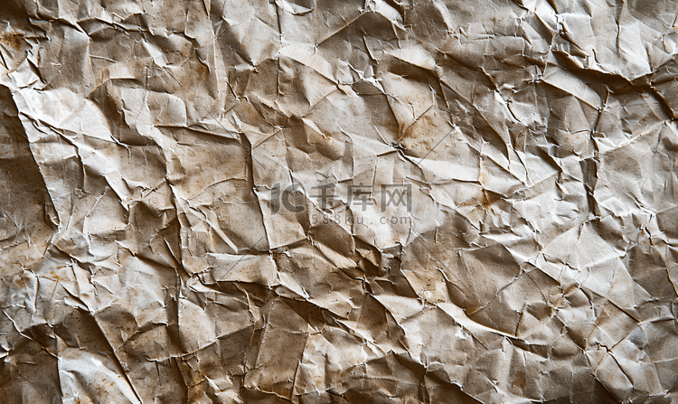 皱巴巴的棕色背景纸片纹理浅灰色工艺背景旧纹理纸高清摄影大图-千库网