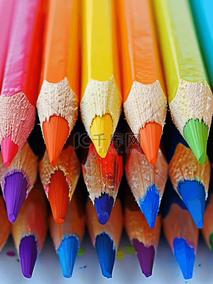 水彩铅笔纹理高清摄影大图-千库网