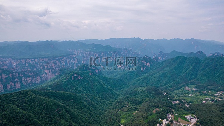 张家界国家地质森林公园山峰航拍模板高清摄影大图-千库网