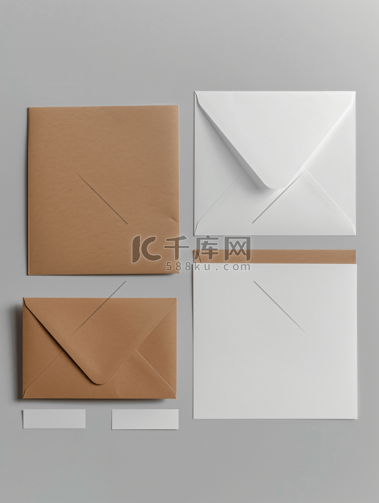 文具套装信封纸和名片高清摄影大图-千库网