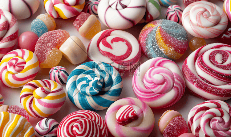 许多糖果为背景色的糖果质感特写高清摄影大图-千库网