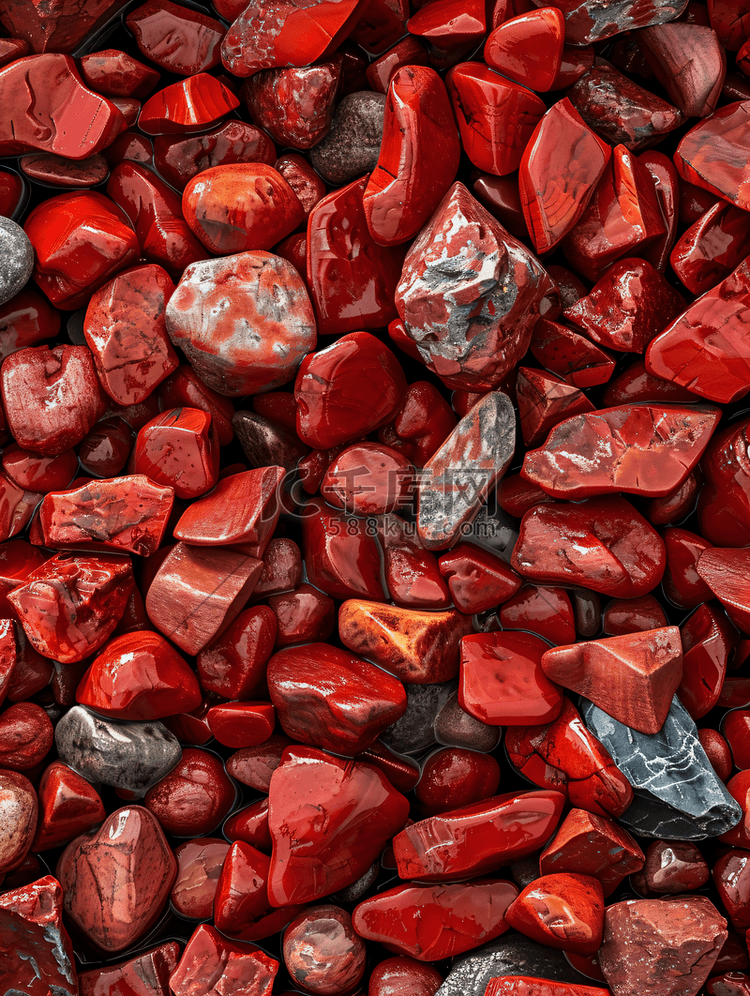 红色装饰小石头的纹理抽象背景岩石图案高清摄影大图-千库网