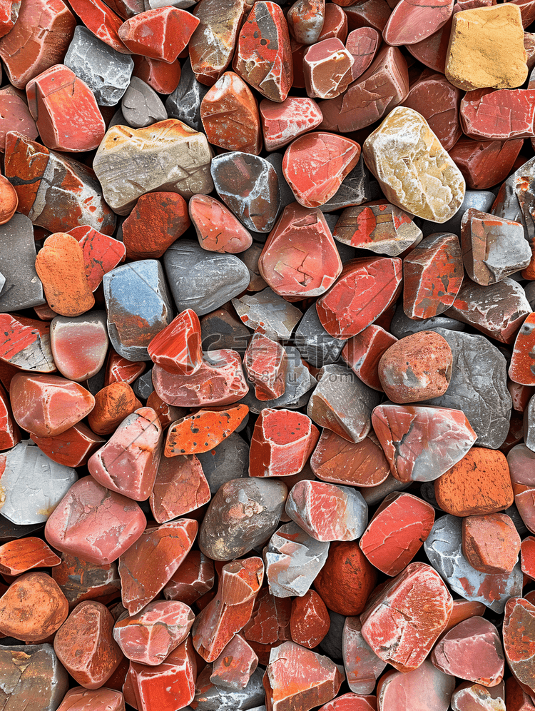 红色装饰小石头的纹理抽象背景岩石图案高清摄影大图-千库网
