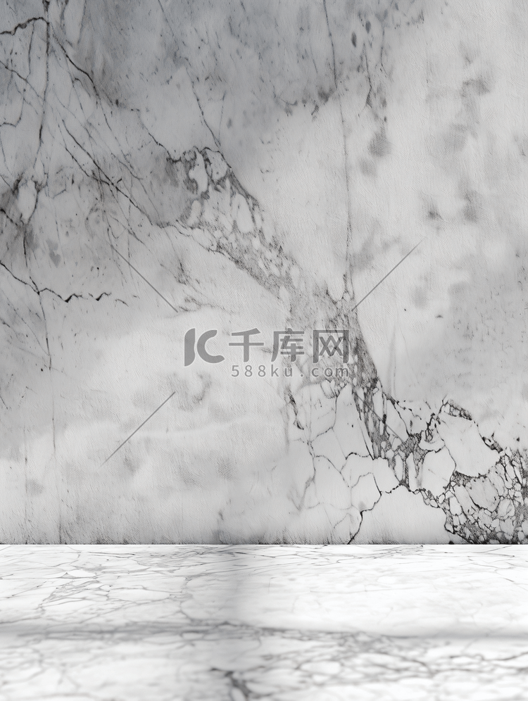 大理石墙上的空大理石桌面真实大理石表面纹理白色灰色高清摄影大图-千库网