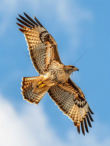 蓝天上飞翔的秃鹰高清摄影大图-千库网