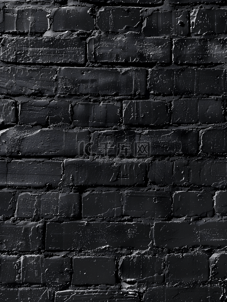 抽象黑砖墙纹理图案背景高清摄影大图-千库网