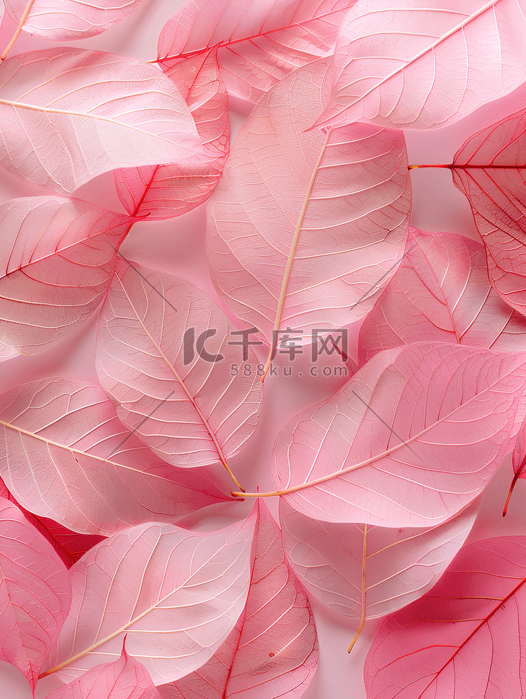 粉红色的叶子纹理背景自然和壁纸高清摄影大图-千库网