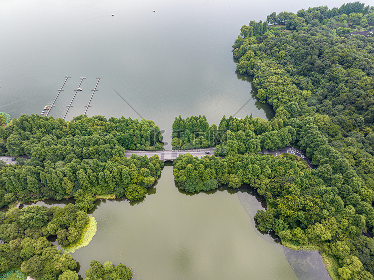 中国杭州西湖风景名胜区杨公堤高清摄影大图-千库网