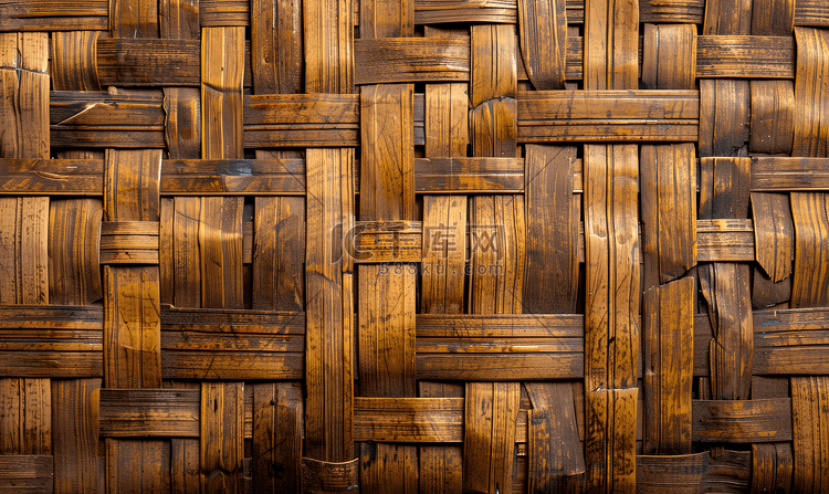 传统棕色竹垫纹理旧竹垫纹理竹编织图案高清摄影大图-千库网