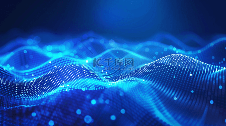 简蓝色科技数据质感艺术风格曲线点状的背景图片免费下载-千库网