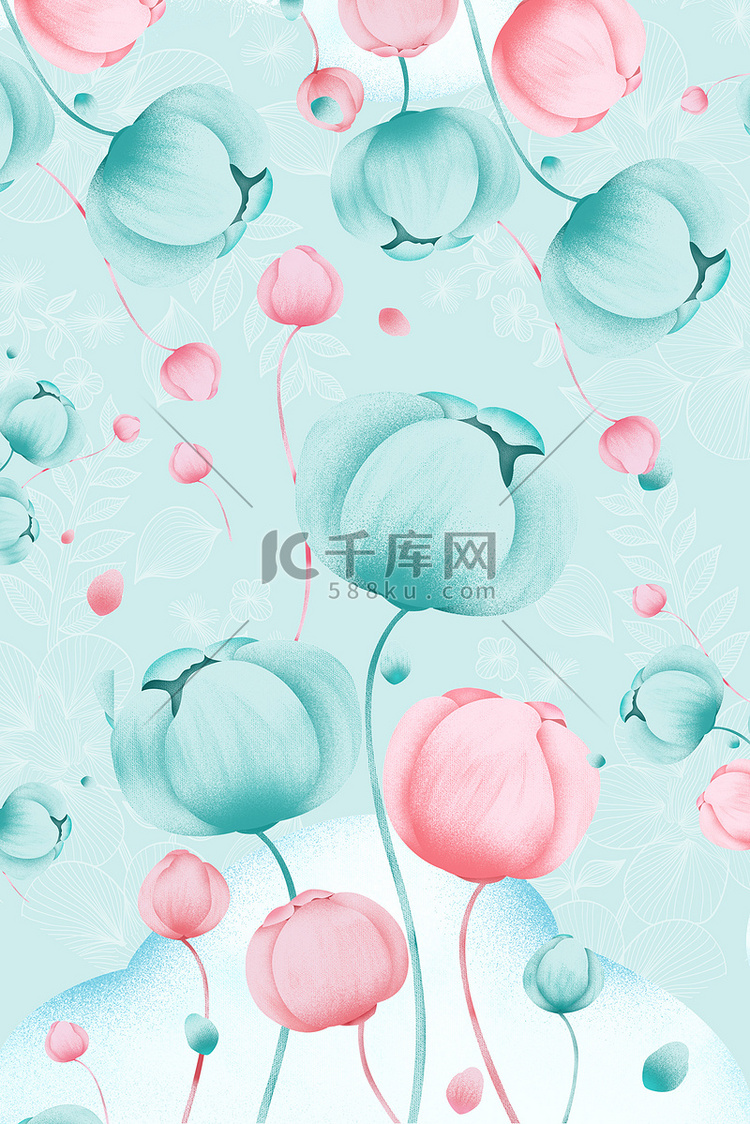 清新壁纸素雅印花底纹唯美背景图片免费下载-千库网