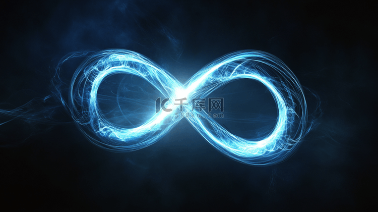 蓝色光效3D莫比乌斯环背景图背景图片免费下载-千库网