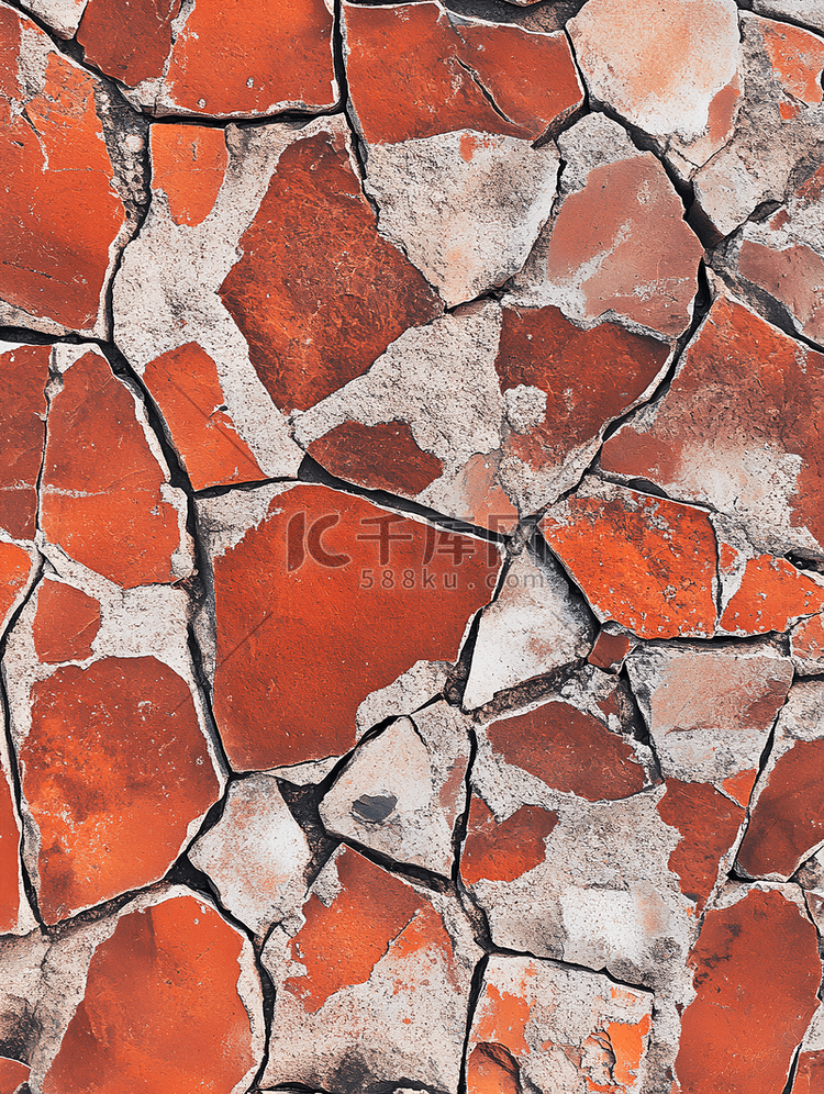 破碎的红色石头的纹理高清摄影大图-千库网
