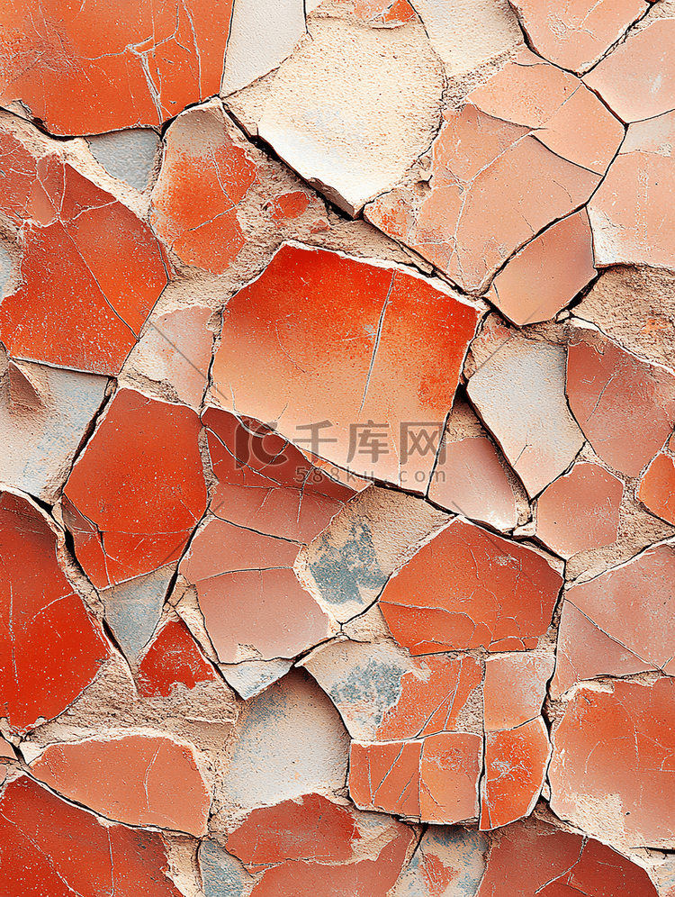 破碎的红色石头的纹理高清摄影大图-千库网