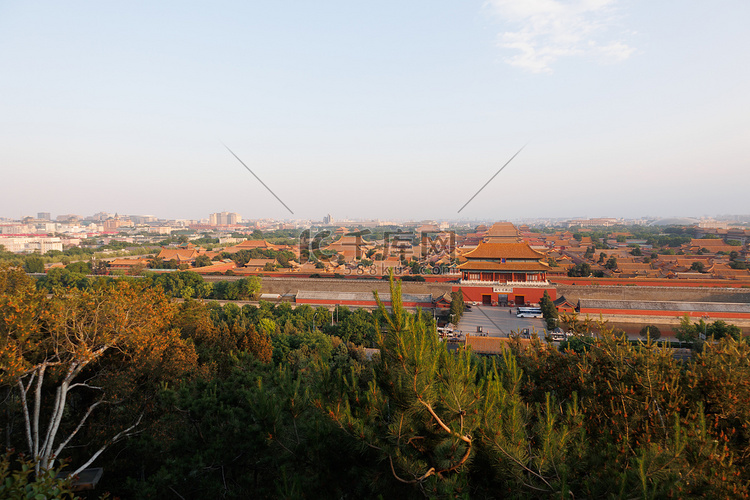 北京故宫博物院全景中轴线高清摄影大图-千库网