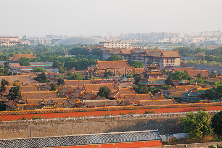 北京故宫博物院全景中轴线高清摄影大图-千库网