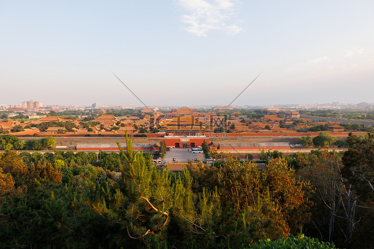 北京故宫博物院全景中轴线高清摄影大图-千库网