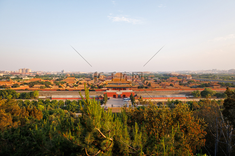 北京故宫博物院全景中轴线高清摄影大图-千库网