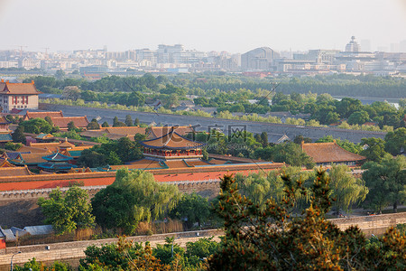 北京故宫博物院全景中轴线高清摄影大图-千库网