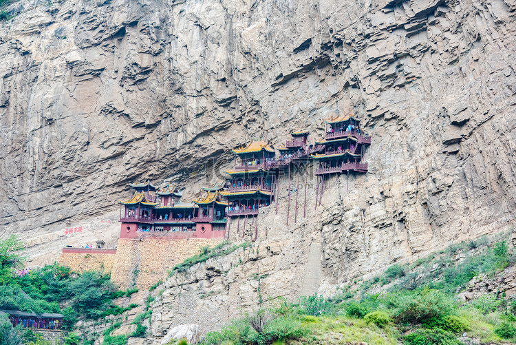 山西大同恒山悬空寺高清摄影大图-千库网