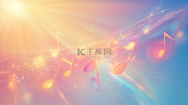 时尚炫彩舞动音符背景图片免费下载-千库网