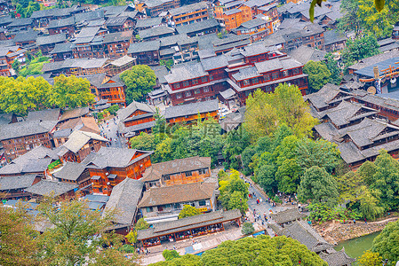 中国贵州凯里雷山县西江千户苗寨高清摄影大图-千库网