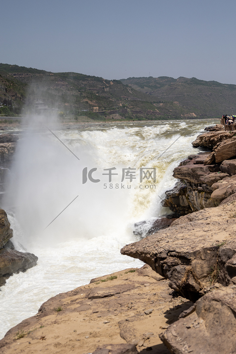 黄河壶口瀑布水流高清摄影大图-千库网