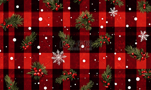 格子呢无缝图案圣诞快乐纹理方格苏格兰面料高清摄影大图-千库网