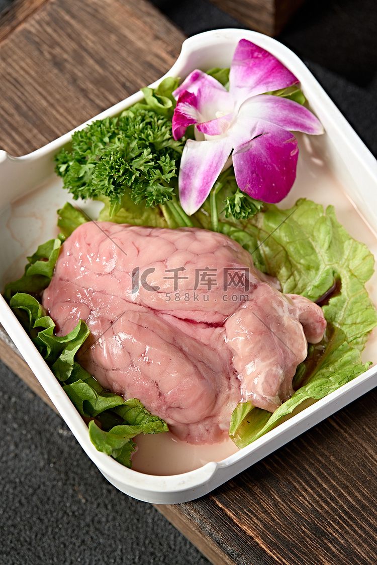 火锅食材鲜猪脑花高清摄影大图-千库网