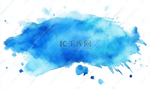 蓝色明亮的手绘水彩纹理抽象水彩背景高清摄影大图-千库网