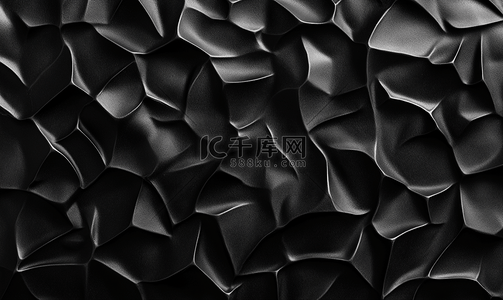 深黑色皱巴巴的纸关闭纹理高清摄影大图-千库网