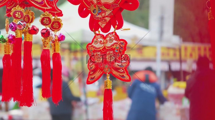 实拍春节氛围农历新年集市年货中国结实拍素材高清摄影大图-千库网