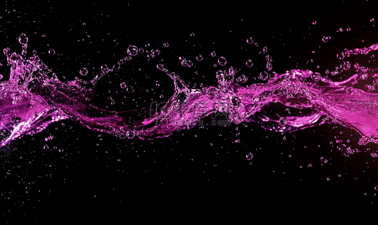 水纹在霓虹灯下以气泡形式飞溅和波动的顶视图高清摄影大图-千库网
