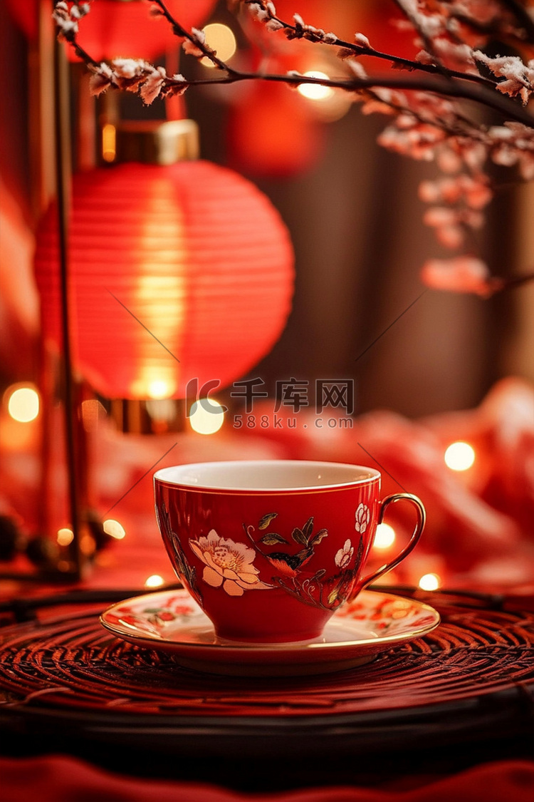 新年照片喜庆茶具摄影图高清高清摄影大图-千库网