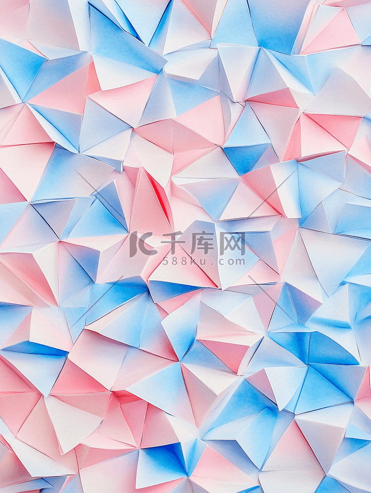 浅粉色蓝色渐变三角形纹理高清摄影大图-千库网