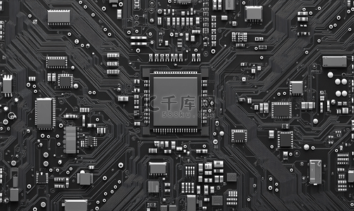 具有微芯片电路板背景纹理矢量图元素的抽象技术灰色背景高清摄影大图-千库网