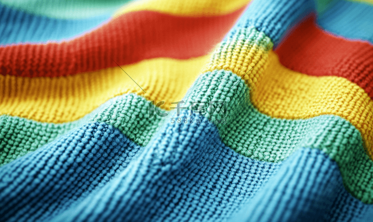 条纹彩色轻质织物质地针织图案背景绿色蓝色高清摄影大图-千库网