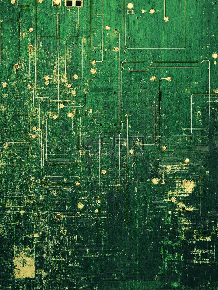 电子绿色计算机芯片纹理高清摄影大图-千库网