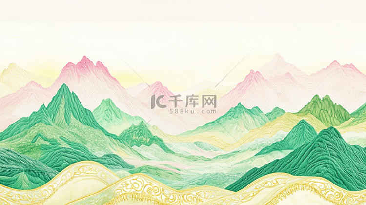 绿色山峰连绵背景图片免费下载-千库网