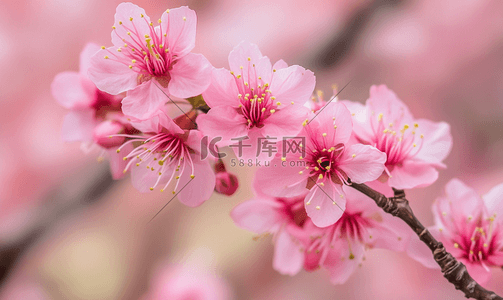 七彩线桃樱花无缝纹理背景高清摄影大图-千库网