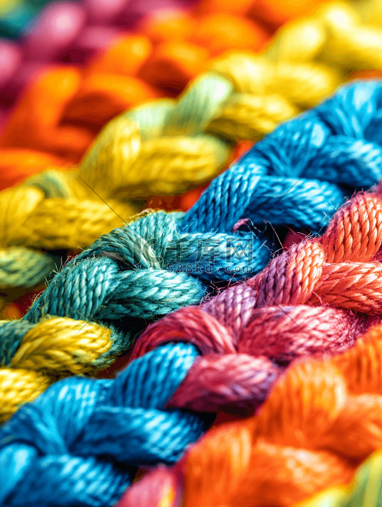 关闭编织绳纹理高清摄影大图-千库网