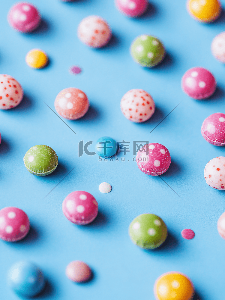 关闭五颜六色的糖果纹理背景高清摄影大图-千库网
